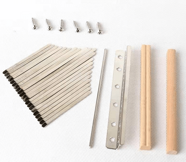 17 Keys Tines Set | DIY Kalimba Metal Keys Wooden Bridges Shrapnel ...