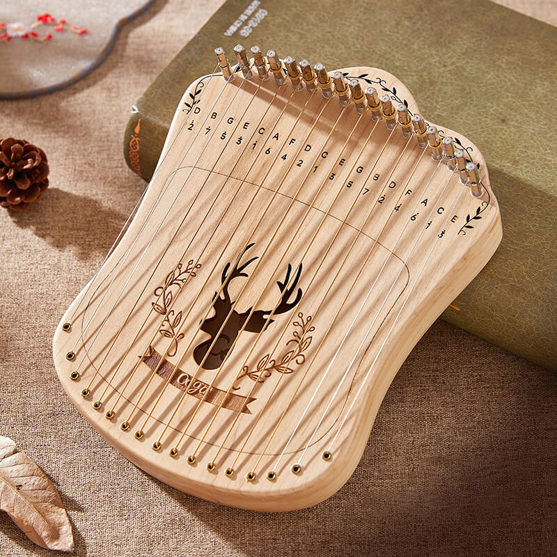 Harpika Mini Lyre Harp 17 Strings Finger Harp | Reindeer Hand Finger ...