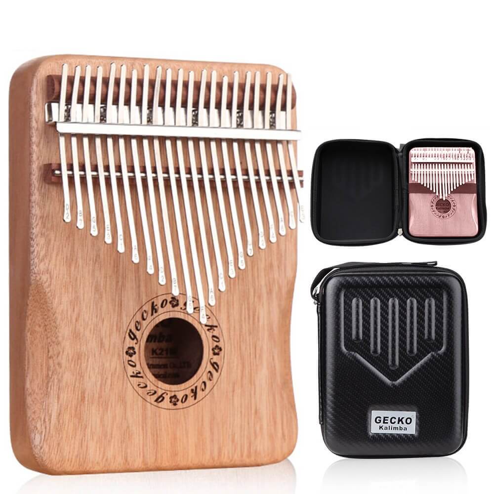 GECKO Kalimba 21 Key Thin Tines | 17 Key Mahogany Thumb Piano | Finger ...