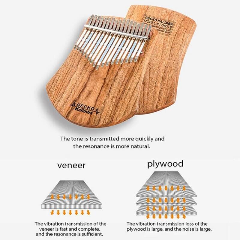 GECKO Camphor Kalimba 17 Key B Tune Thumb Piano | Finger Percussion ...