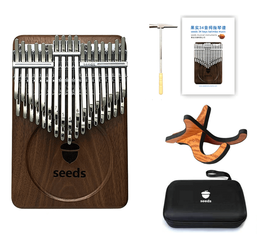 Seeds Pisces Chromatic Kalimba Seeds With Wood Stand | 3 Octave ...